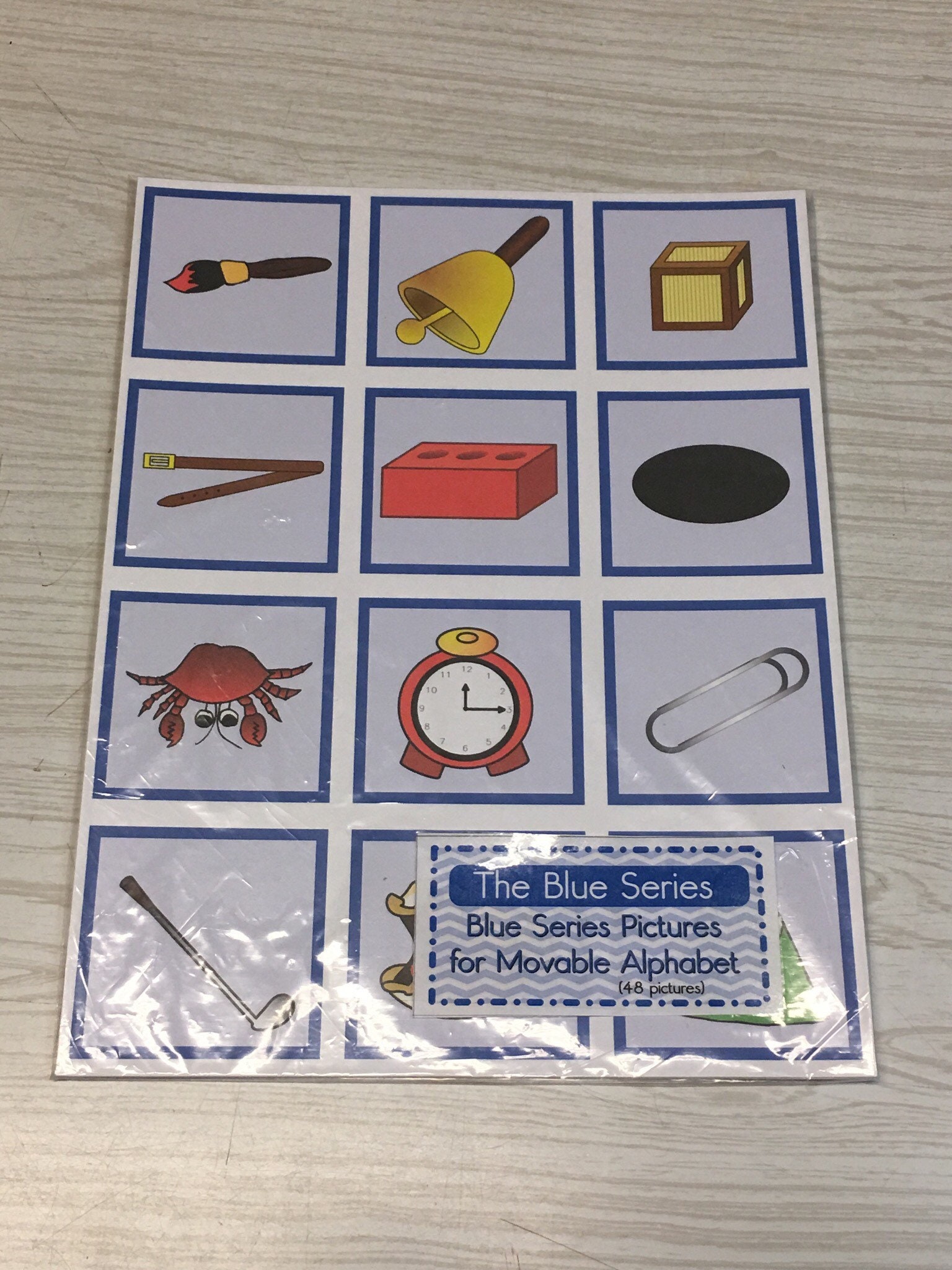 The Blue Series - Pictures for Moveable Letters- Montessori Materials ...