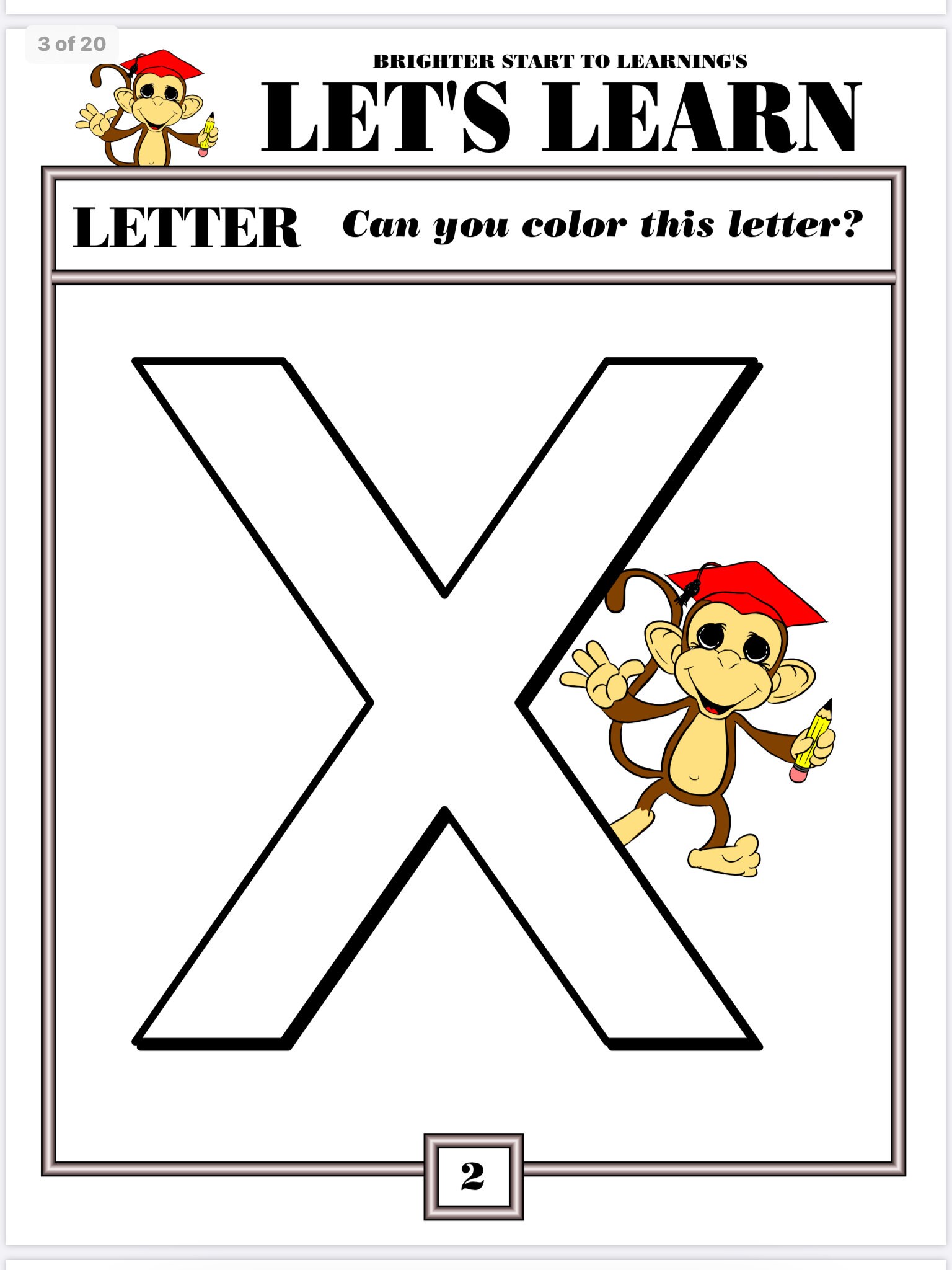 INSTANT DOWNLOAD BSTL Lets Learn Letter Xx Work Booklet Perfect for ...