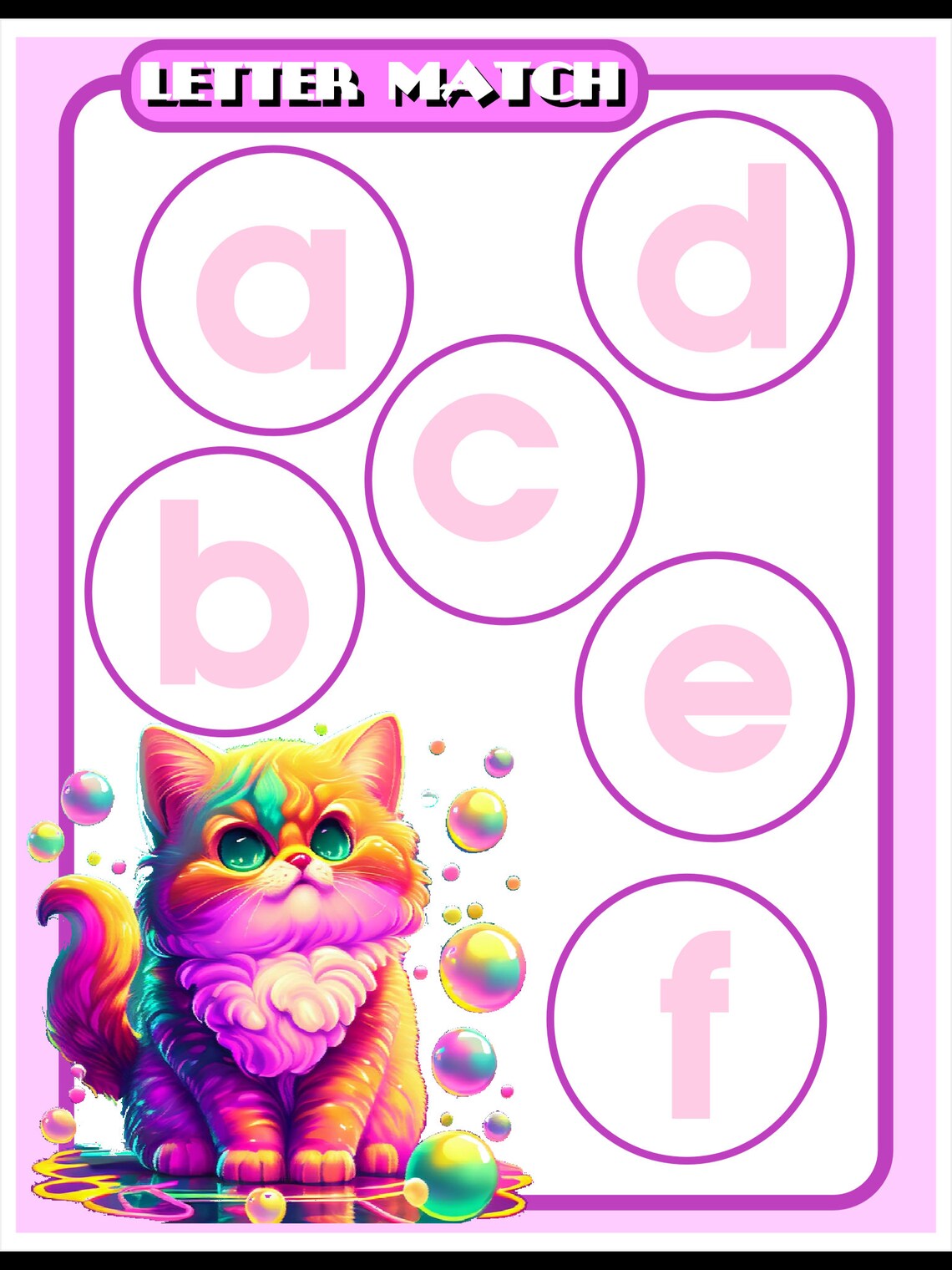 Preschool Learning Games - Pretty Kitty Cat Bubble Match | Uppercase ...
