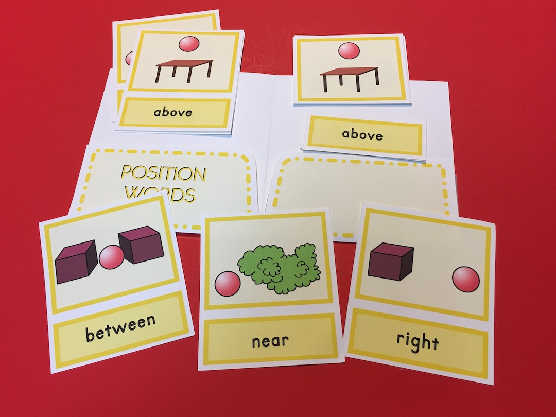 INSTANT DOWNLOAD - Positional Words - Three Part Card Set and Folio ...