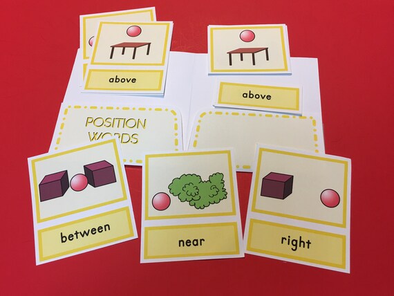 INSTANT DOWNLOAD Positional Words Three Part Card Set and | Etsy