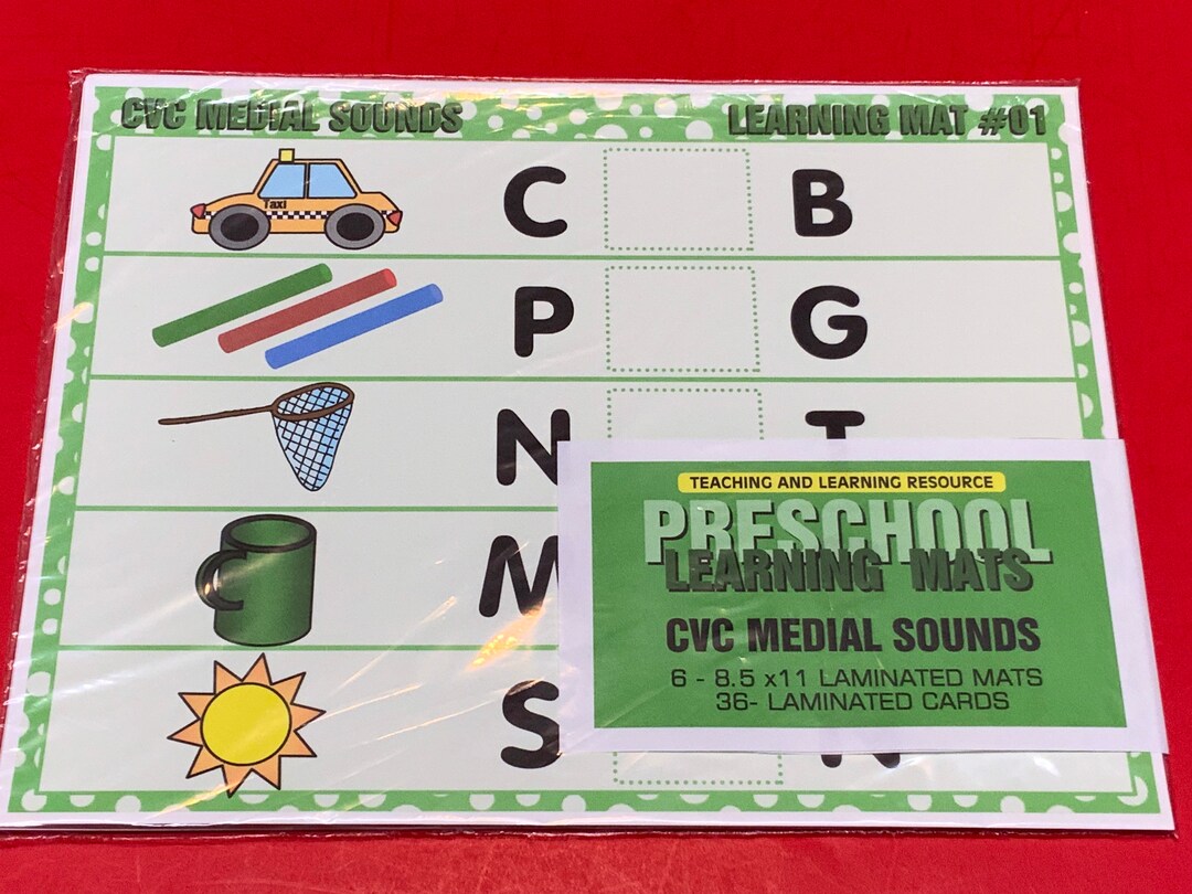 CVC Initial Sounds - Set of 6 Learning Mats /36 Cards - Laminated ...