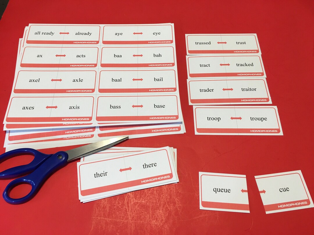 Homophone Cards Set for Learning Centers - 280 Cards - Perfect for ...