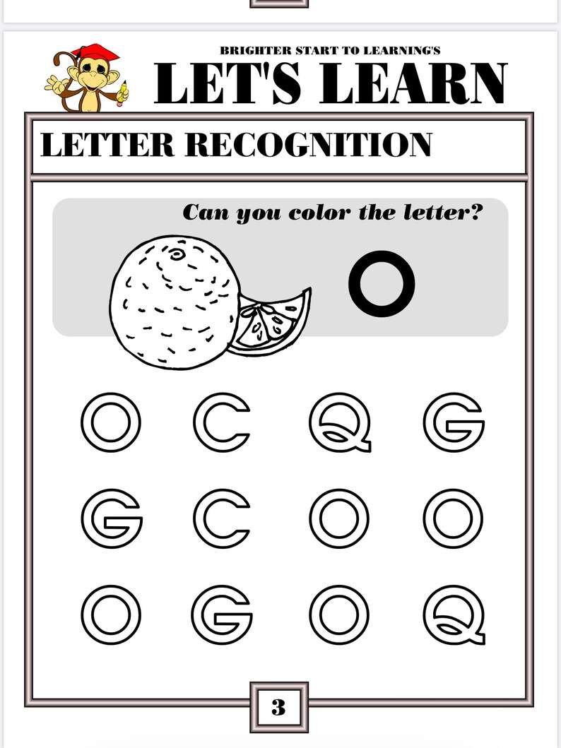 INSTANT DOWNLOAD BSTL Lets Learn Letter Oo Work Booklet Perfect for ...