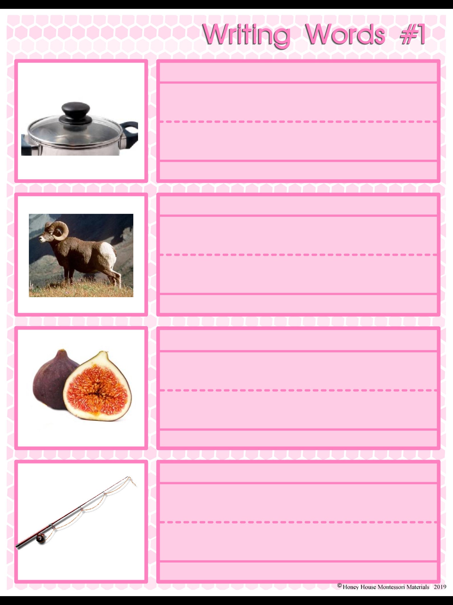 PINK SERIES | Montessori Activity - Writing Words Cards | Educational ...