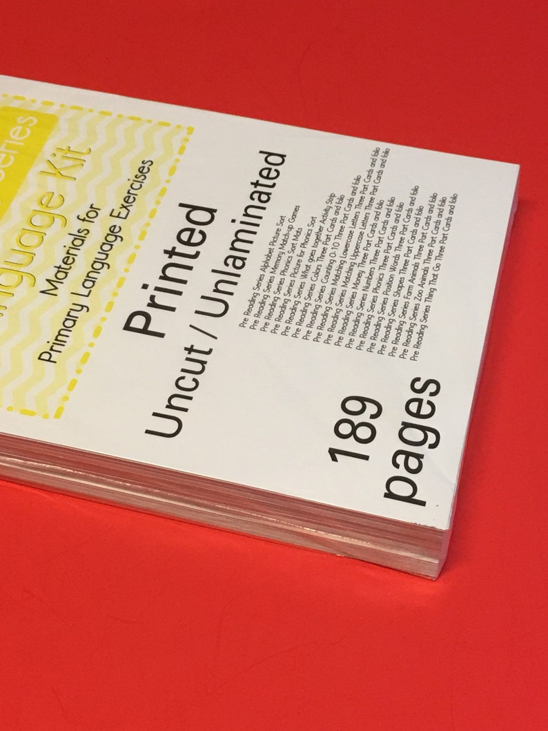 Pre Reading Series Language Kit Montessori Materials PRINTED Montessori ...