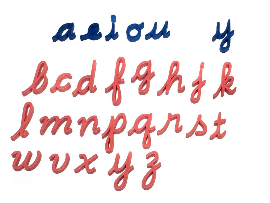 Montessori Moveable Cursive Alphabet Letters Set | Educational Toy for ...