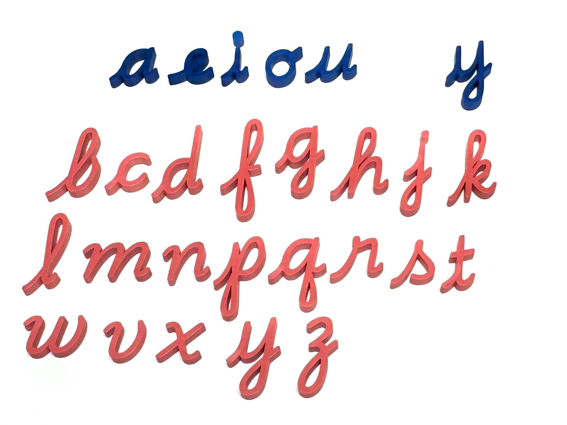 Montessori Moveable Cursive Alphabet Letters Set | Educational Toy for ...