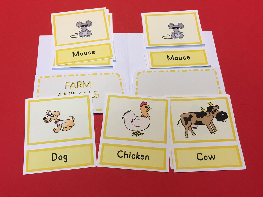 INSTANT DOWNLOAD - Farm Animals - Three Part Card Set and Folio - Pre ...