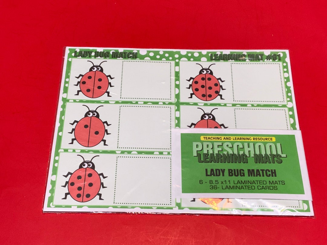 Ladybug Match - Set of 6 Learning Mats /36 Cards - Laminated Activity ...