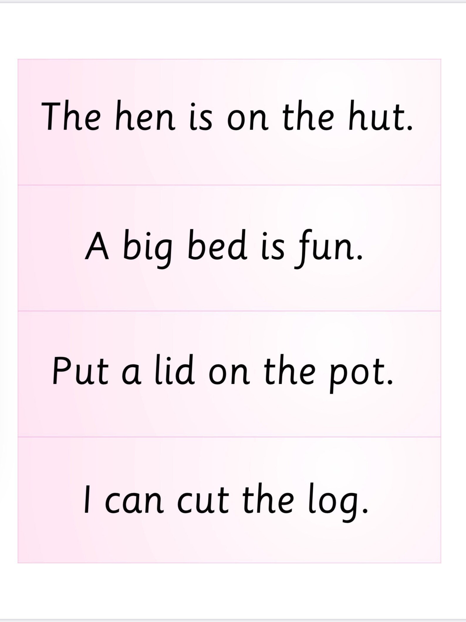 PINK SERIES | Montessori Activity - Reading Sentences | Educational ...