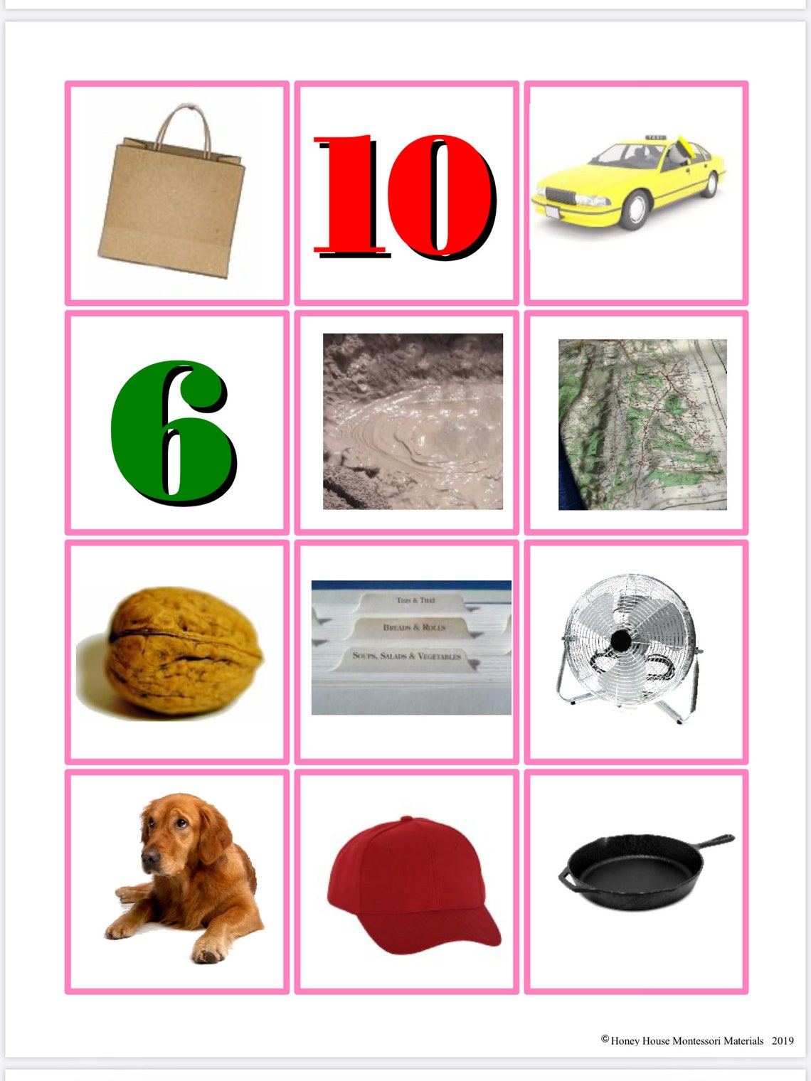 PINK SERIES | Montessori Activity - Word Bingo With Picture Cards ...