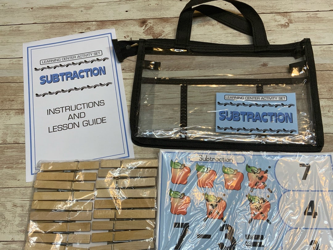 Learning Center Activity Set - Subtraction - Clothespin Learning Center ...