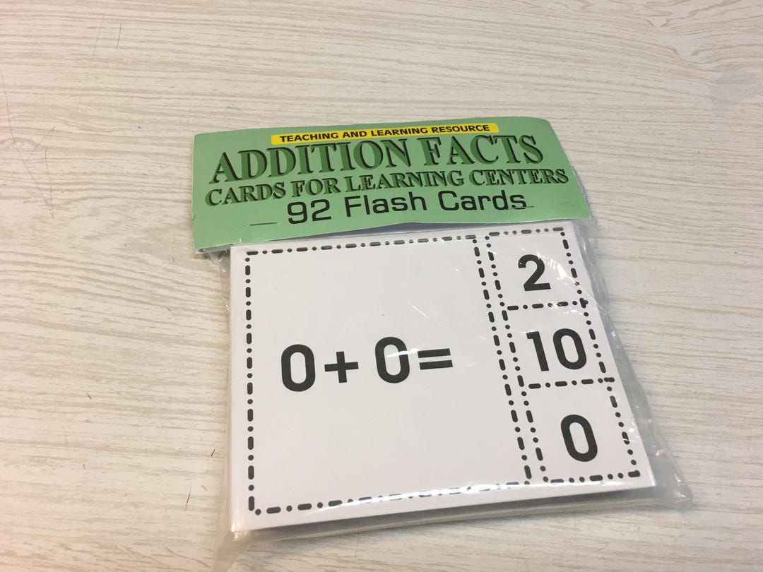 Addition Facts - Cards for Learning Center - 52 Clothes Pin Cards ...