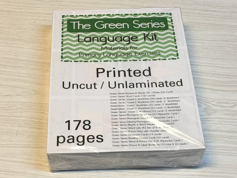 BUNDLED the Pink, Blue & Green Series All 3 Language Kits Montessori ...