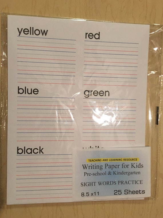Writing Paper for Kids Sightword Practice 11 X 8.5 In 20 | Etsy
