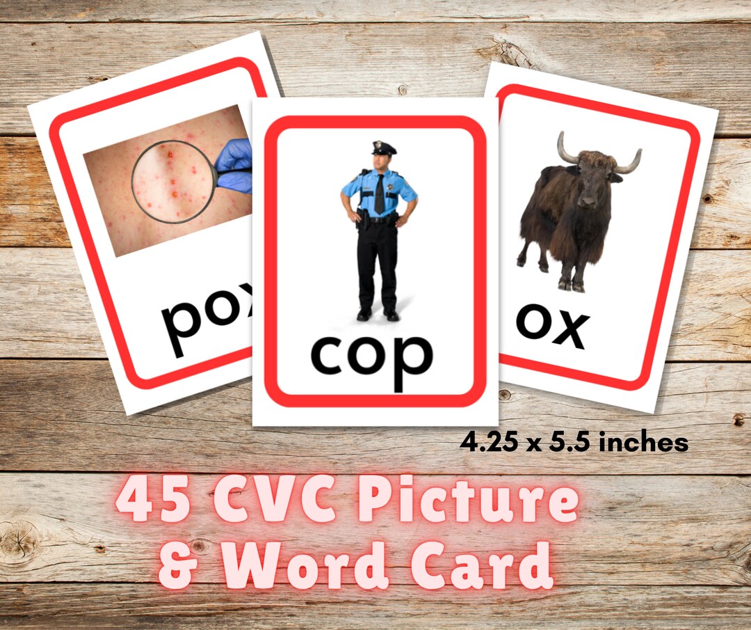 CVC Words - Cards for Learning Center - Laminated Cards - Activity ...