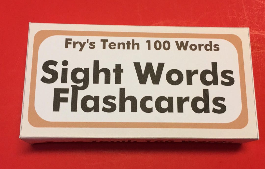 100 Flashcards - Fry”s Sight Words - 10th Hundred Words Flash Cards - Etsy
