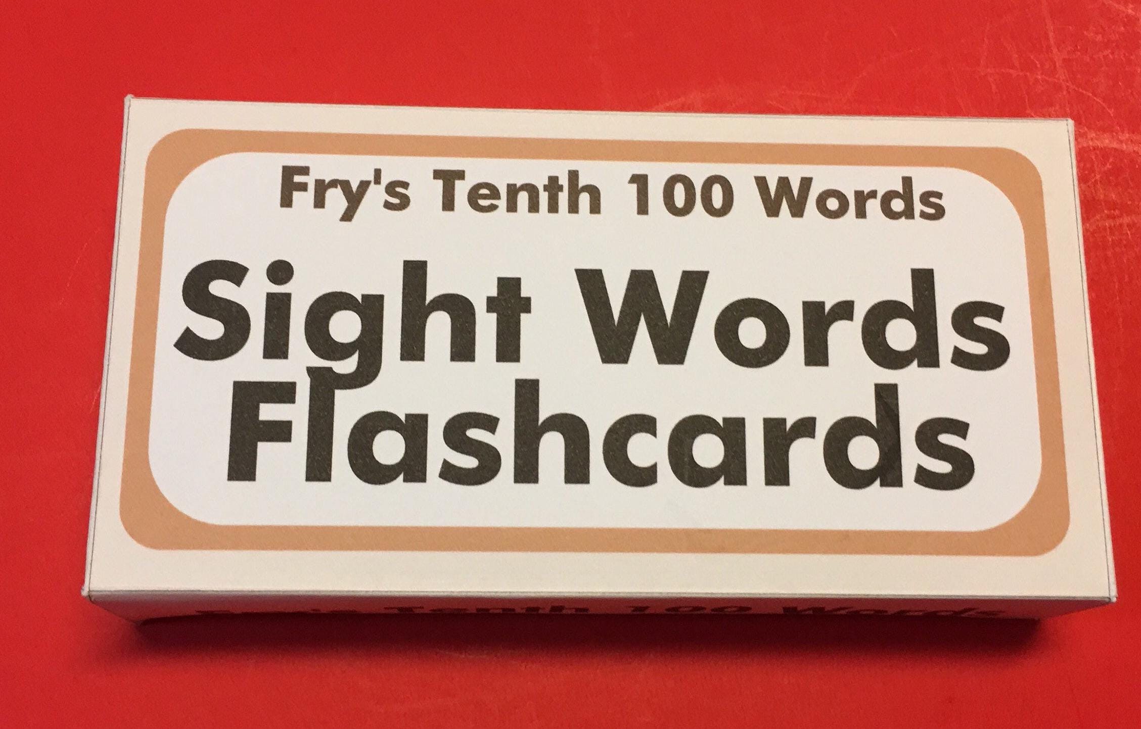 100 Flashcards - Fry”s Sight Words - 10th Hundred Words Flash Cards - Etsy