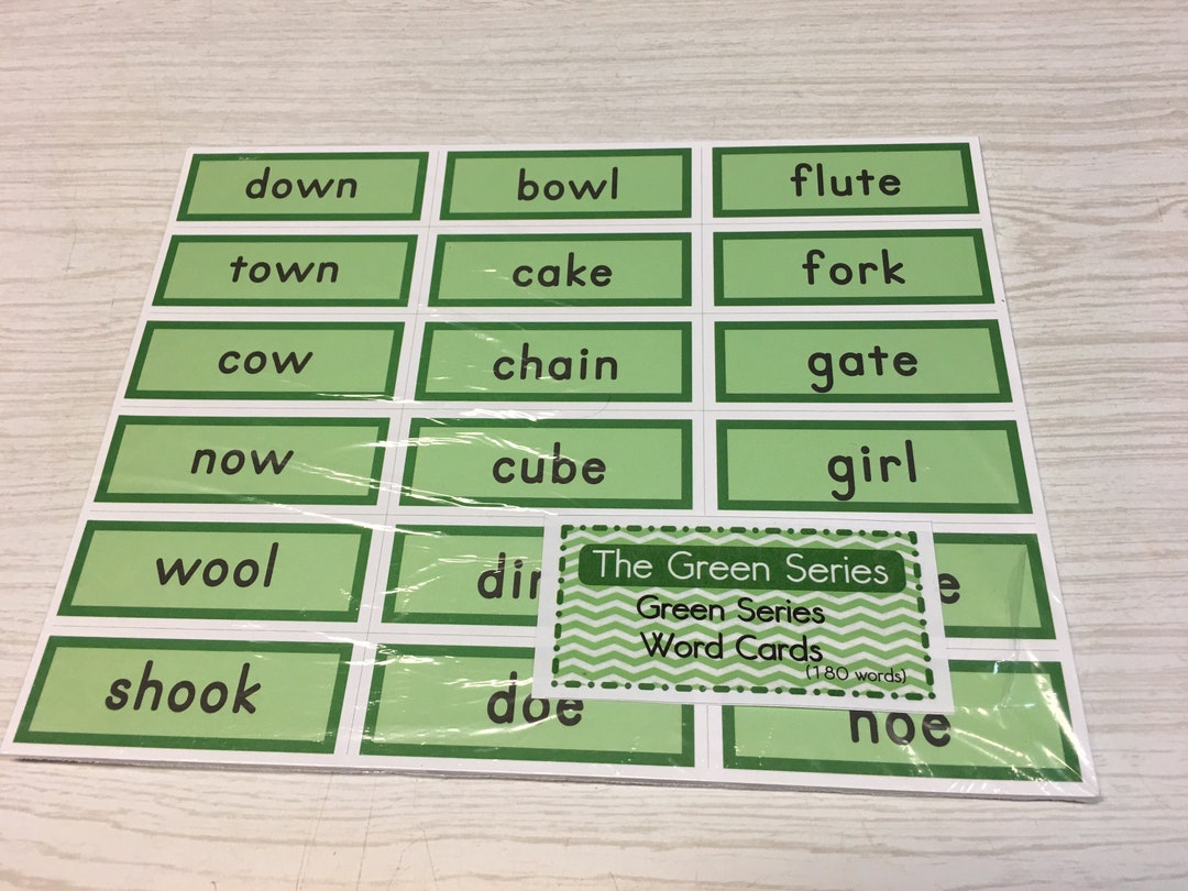 The Green Series - Word Cards (180 Words) - Montessori Material for ...