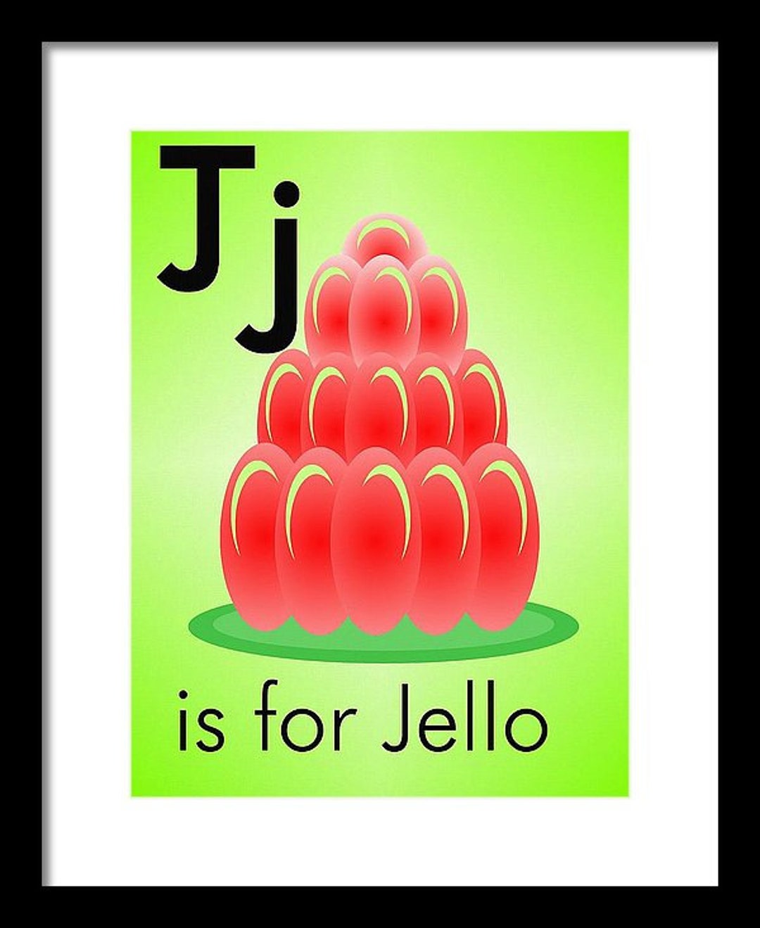 J is for Jello, Wall Flashcards, Nursery Print, Instant Download, Kids ...