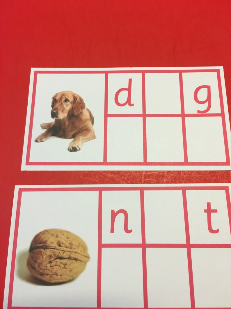 Pink Series Montessori - Medial Sounds - CVC WORD CARDS - 45 Laminated ...