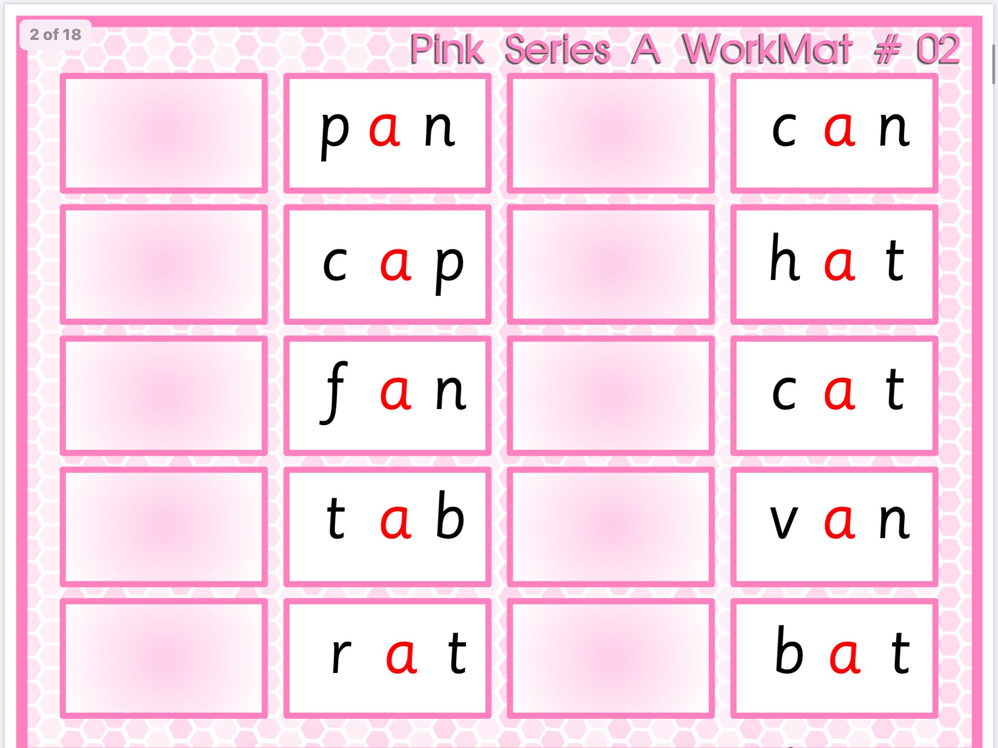 PINK SERIES | Montessori Activity - Vowel Work Mats Complete Set ...
