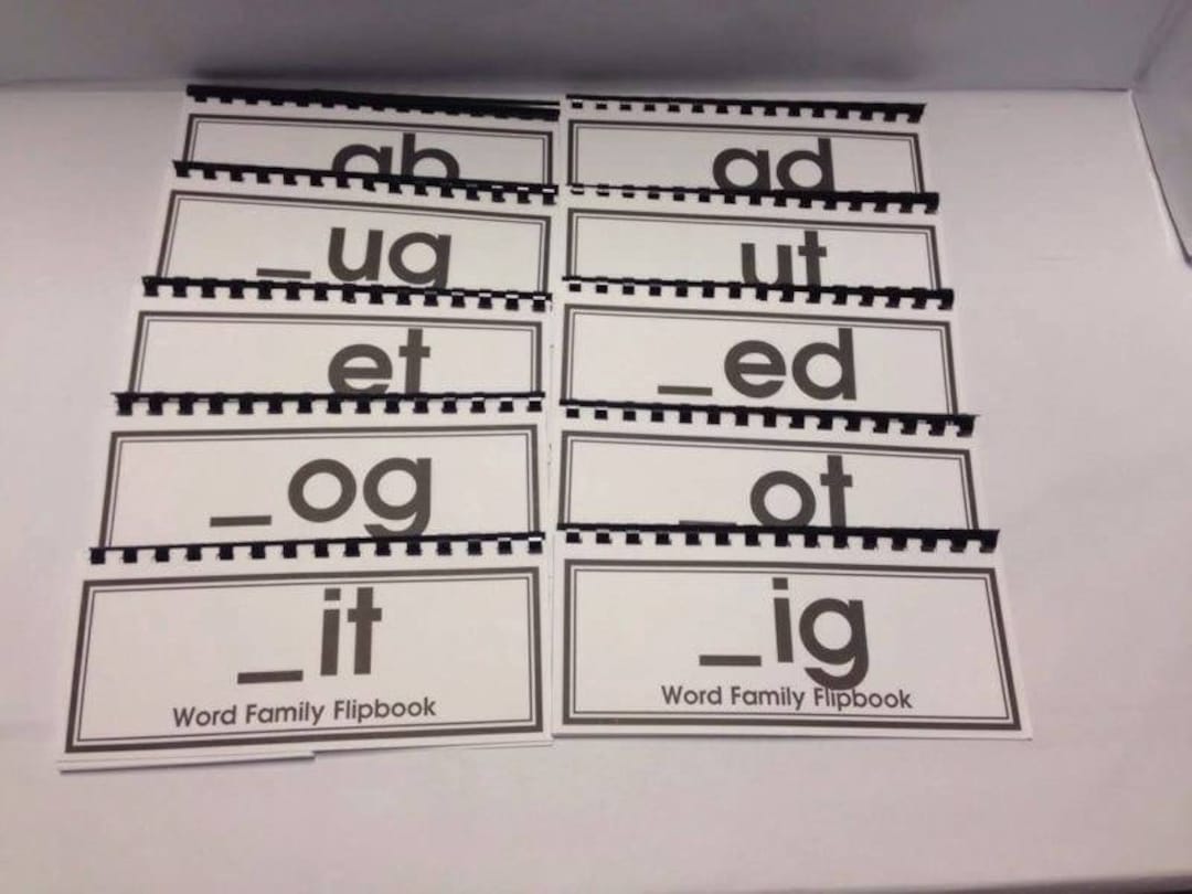 Word Family Flip Books- Set of 10 Books - Etsy