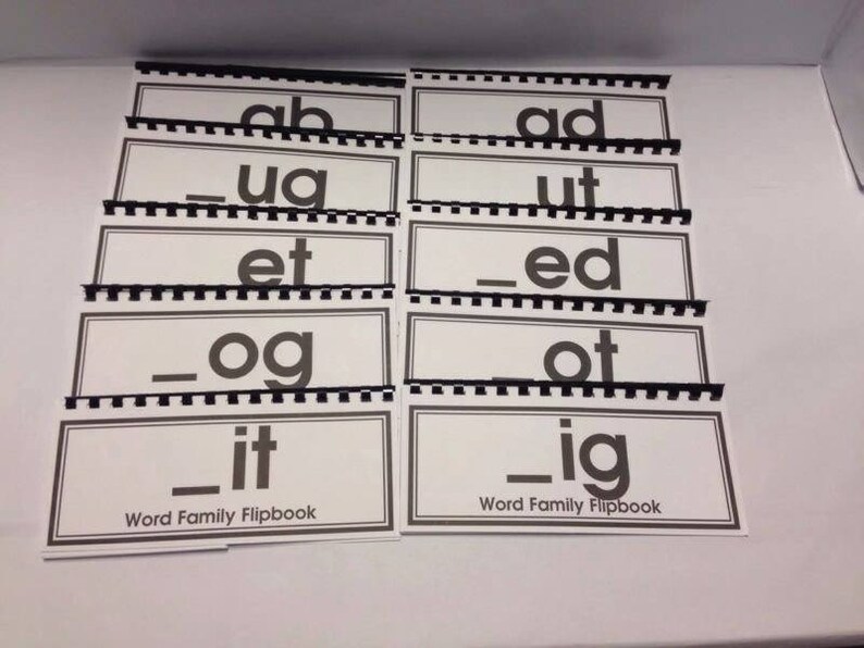 Word Family Flip Books- Set of 10 Books - Etsy