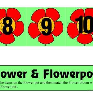 INSTANT DOWNLOAD - Matching Flower & Flowerpots Counting Objects 0 -10 ...