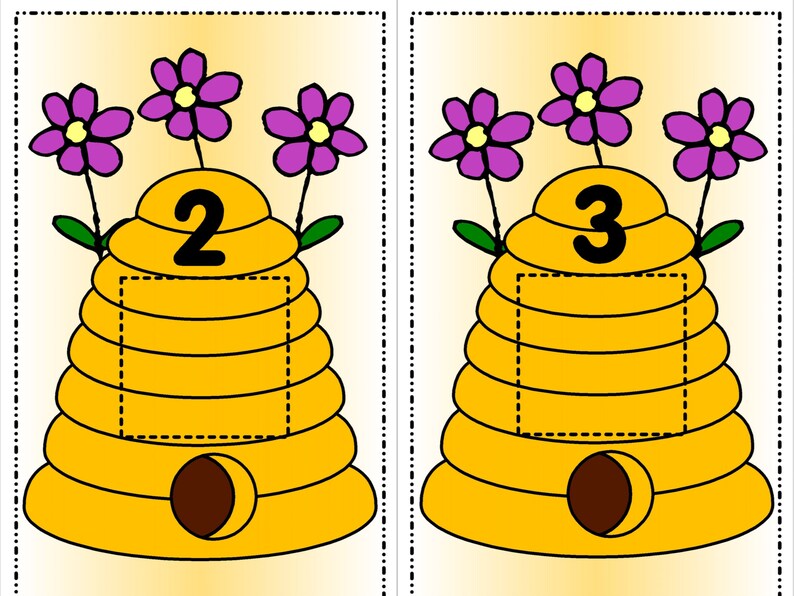 INSTANT DOWNLOAD Beehive and Bees Math Mats Activity Set for Learning ...