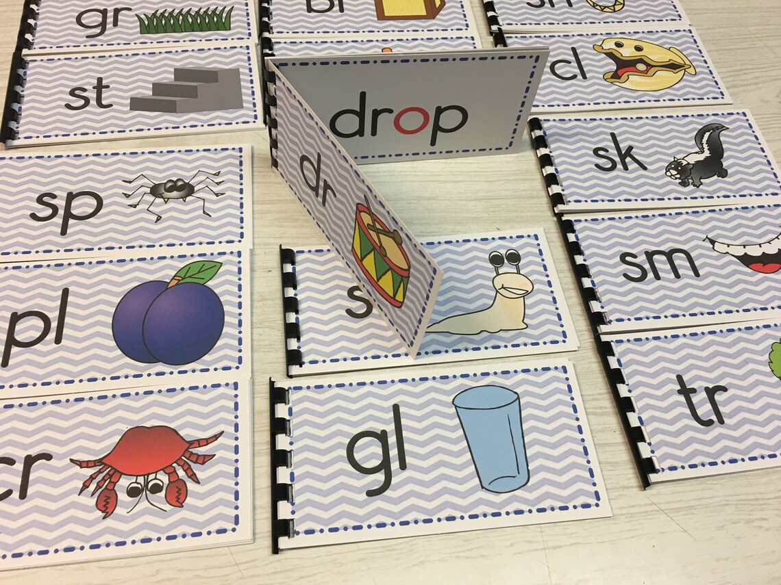 The Blue Series 18 Beginning Consonant Blends Booklets Montessori ...