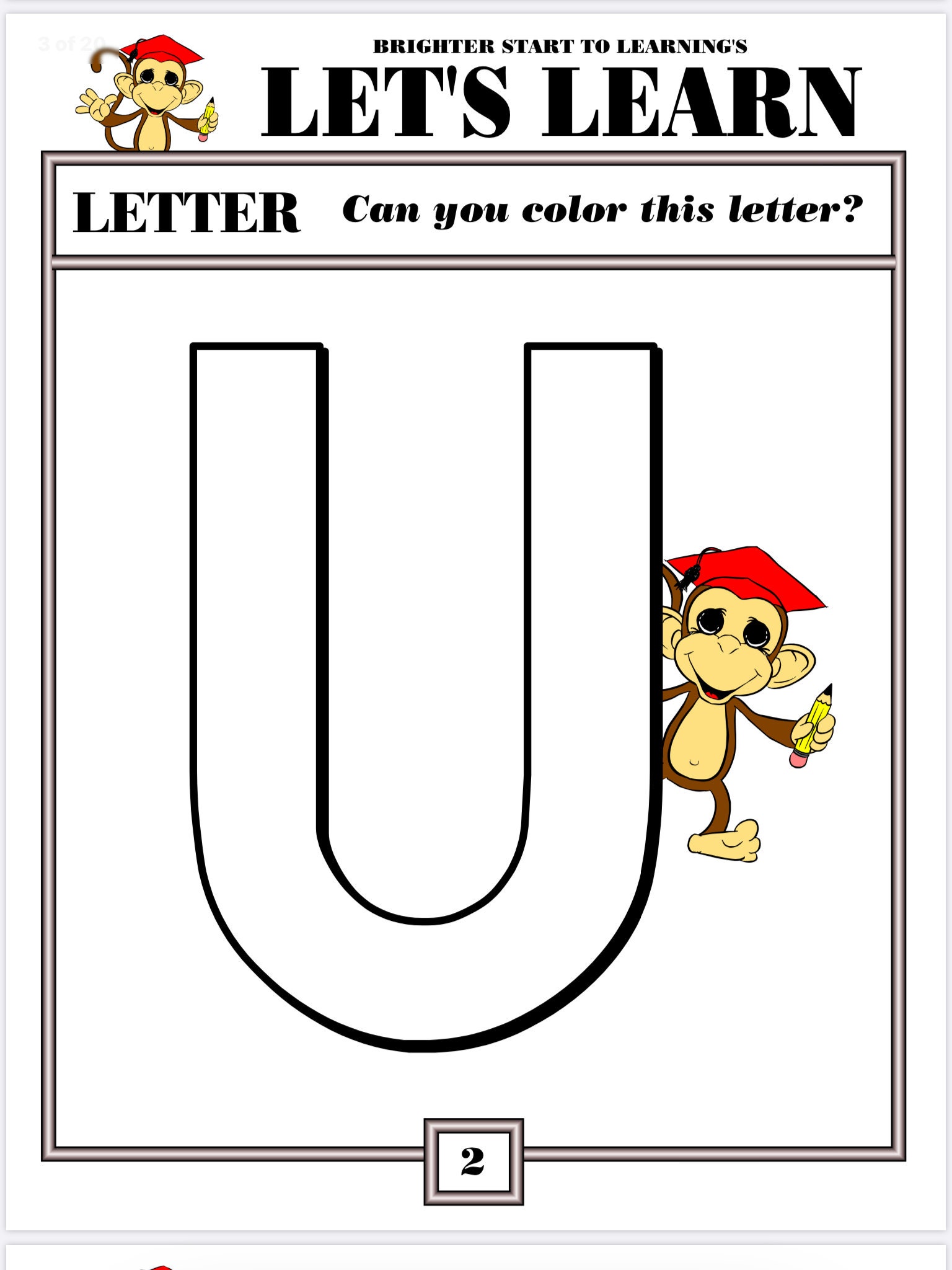 INSTANT DOWNLOAD BSTL Lets Learn Letter Uu Work Booklet Perfect for ...