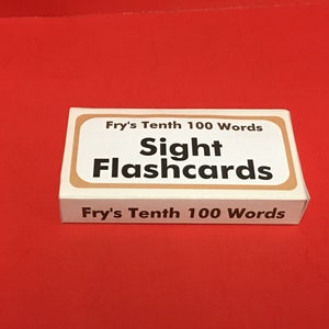 100 Flashcards - Fry”s Sight Words - 10th Hundred Words Flash Cards - Etsy