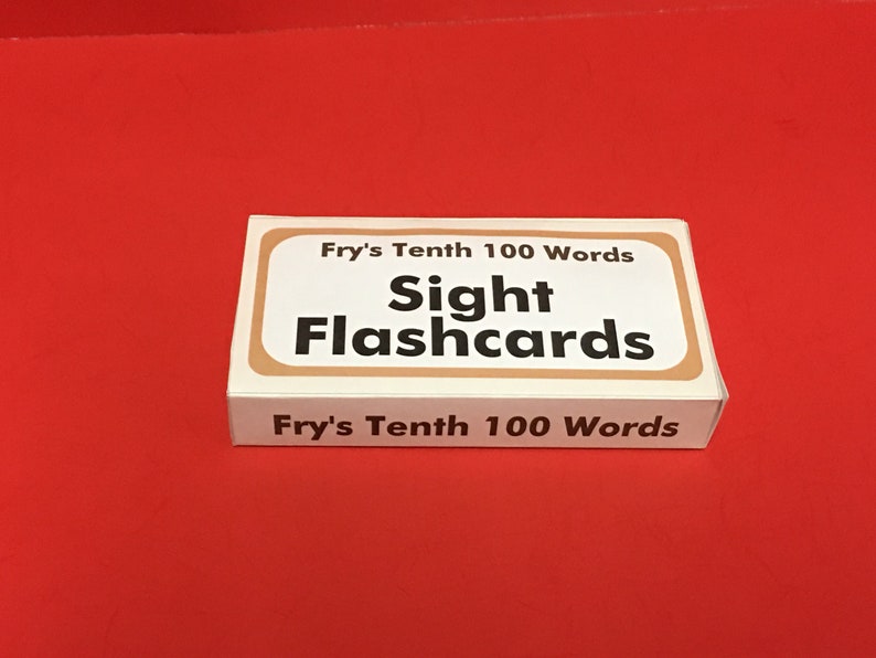 100 Flashcards - Fry”s Sight Words - 10th Hundred Words Flash Cards - Etsy