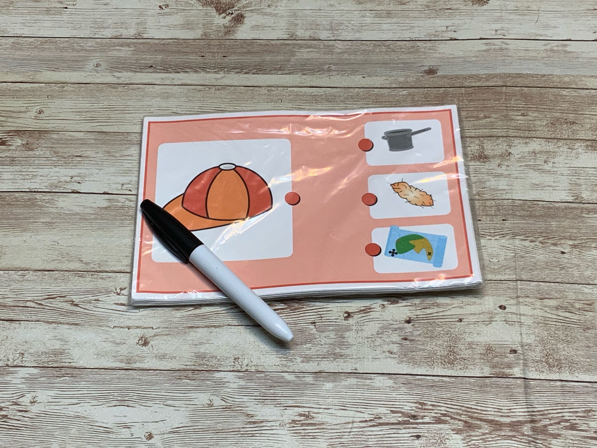 Write & Wipe Activity Set - Rhyming Matching Pictures - Etsy