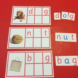 Pink Series Montessori - Medial Sounds - CVC WORD CARDS - 45 Laminated ...