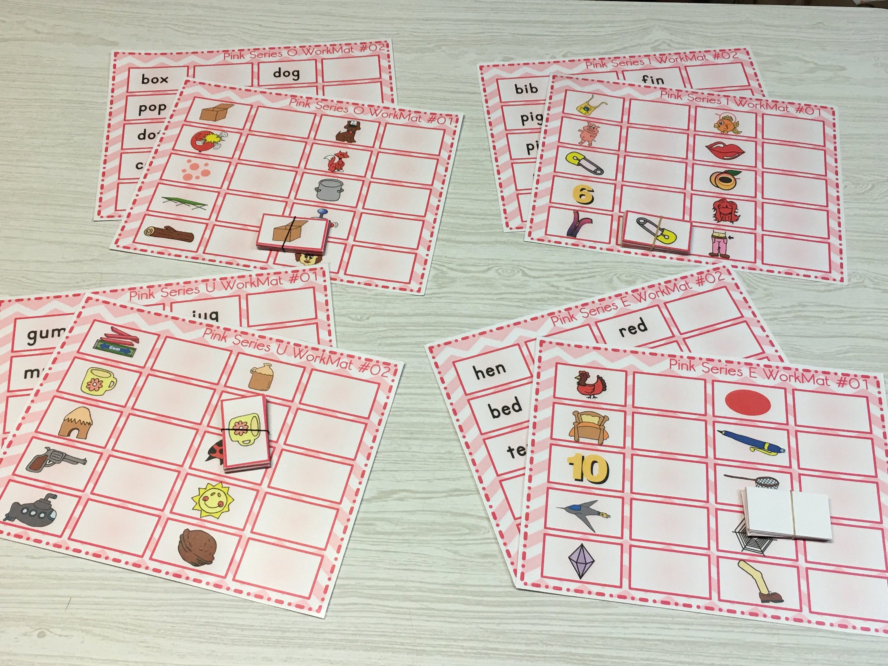 The Pink Series - Complete - Vowel Set - Laminated Mats and Card Sets ...
