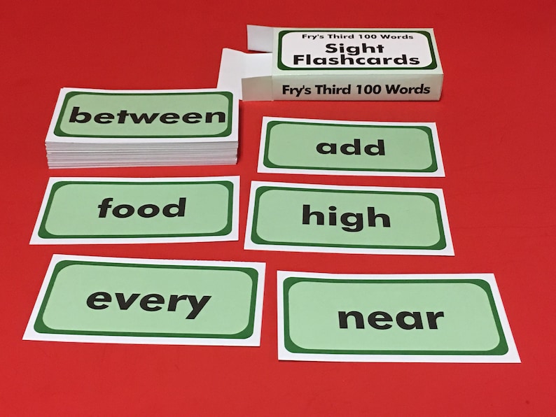 100 Flashcards - Fry”s Sight Words - 3rd Hundred Words Flash Cards ...