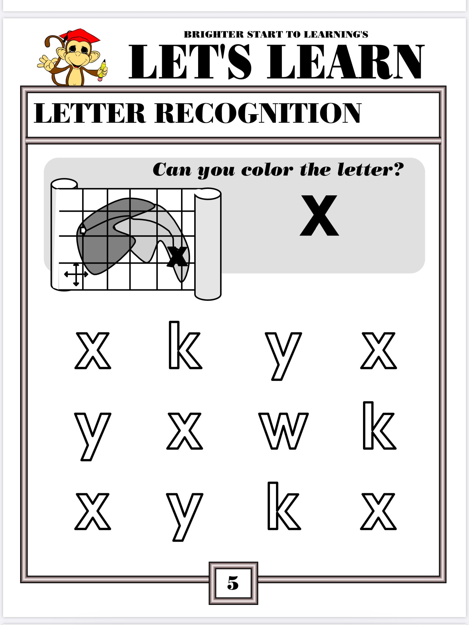 INSTANT DOWNLOAD BSTL Lets Learn Letter Xx Work Booklet Perfect for ...