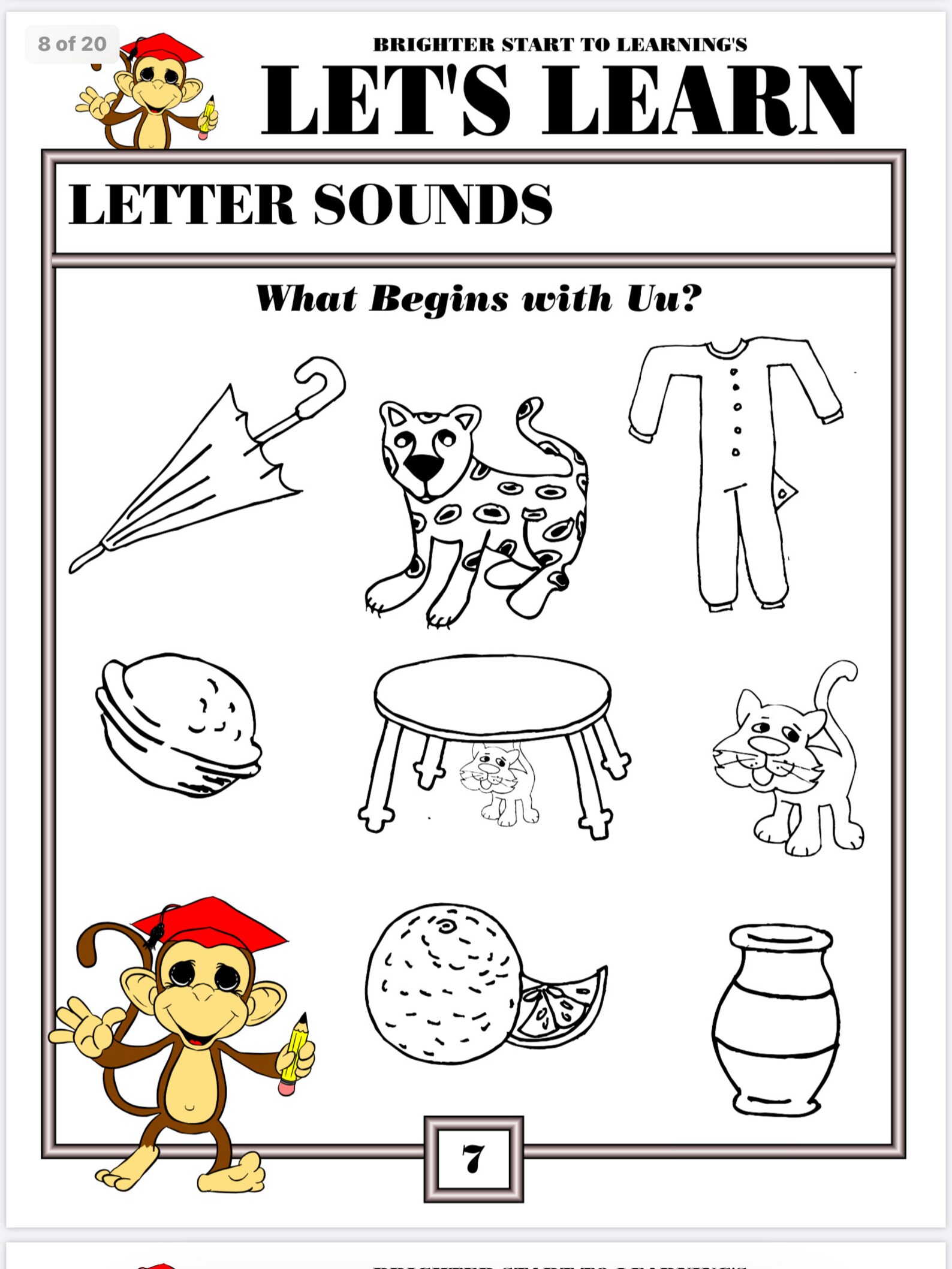 INSTANT DOWNLOAD BSTL Lets Learn Letter Uu Work Booklet Perfect for ...