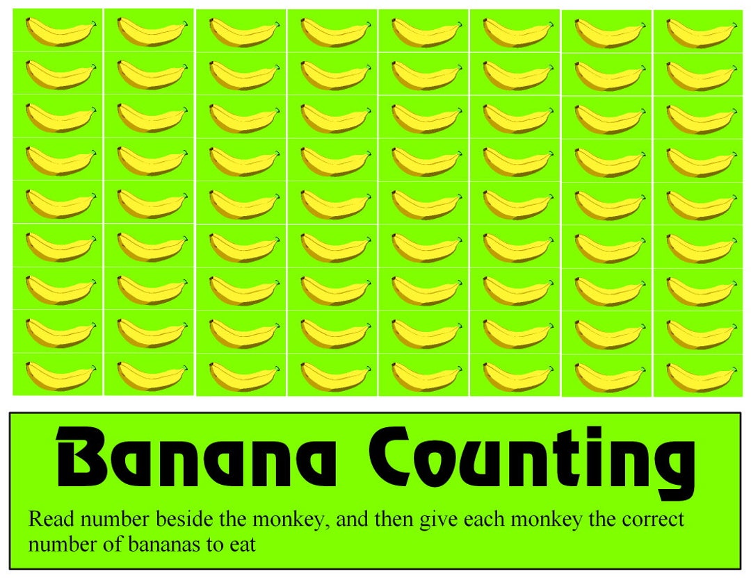Banana Counting Activity Set: Preschool & Kindergarten Learning ...