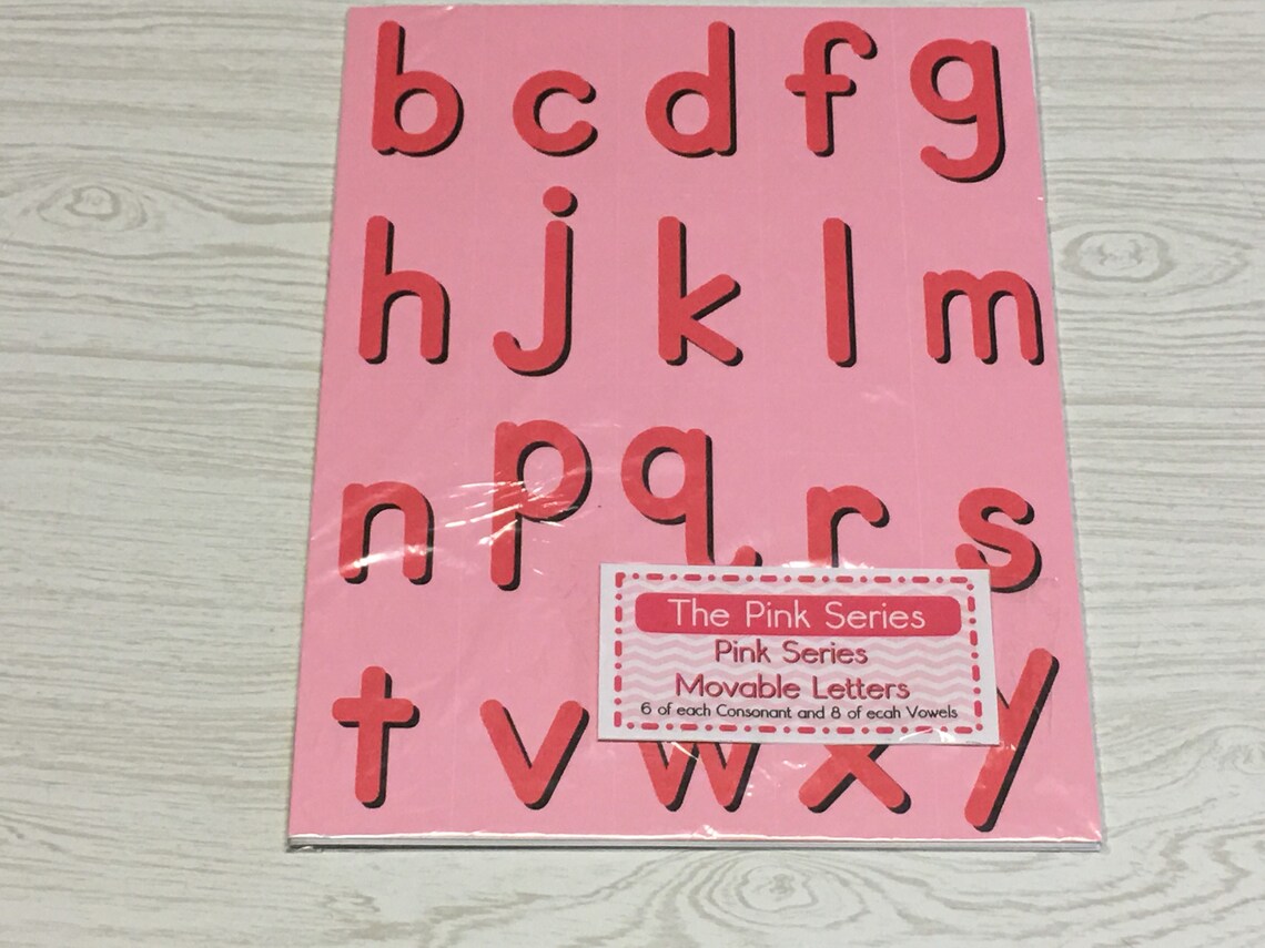 The Pink Series Movable Alphabet / Pink Background Montessori Set ...