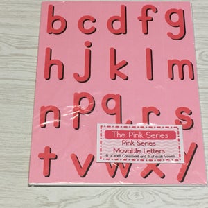 The Pink Series - Movable Alphabet / Pink Background - Montessori Set ...