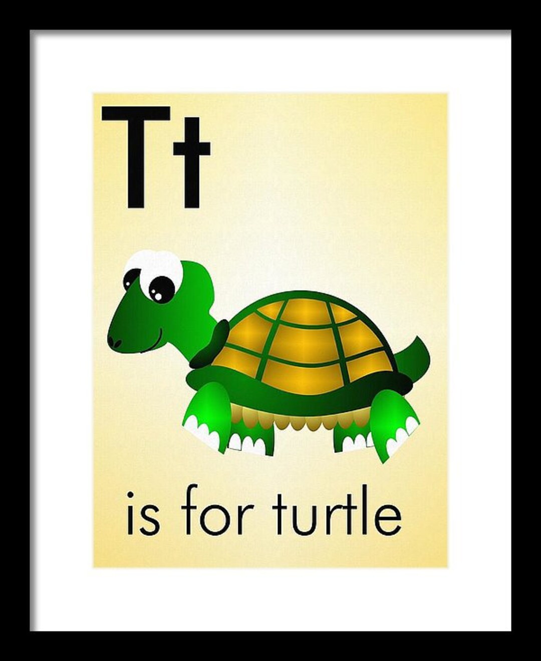 T is for Turtle , Wall Flashcards, Nursery Print, Instant Download ...