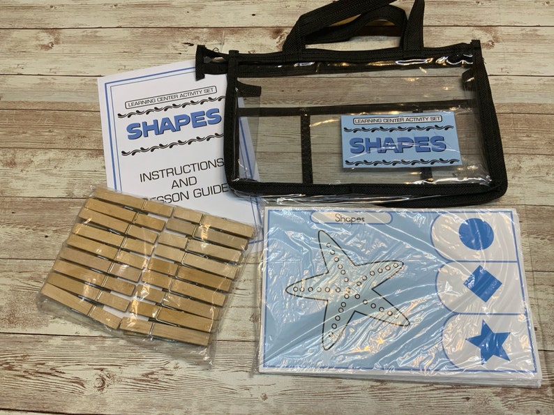 Learning Center Activity Set - Shapes - Clothespin Learning Center - Etsy