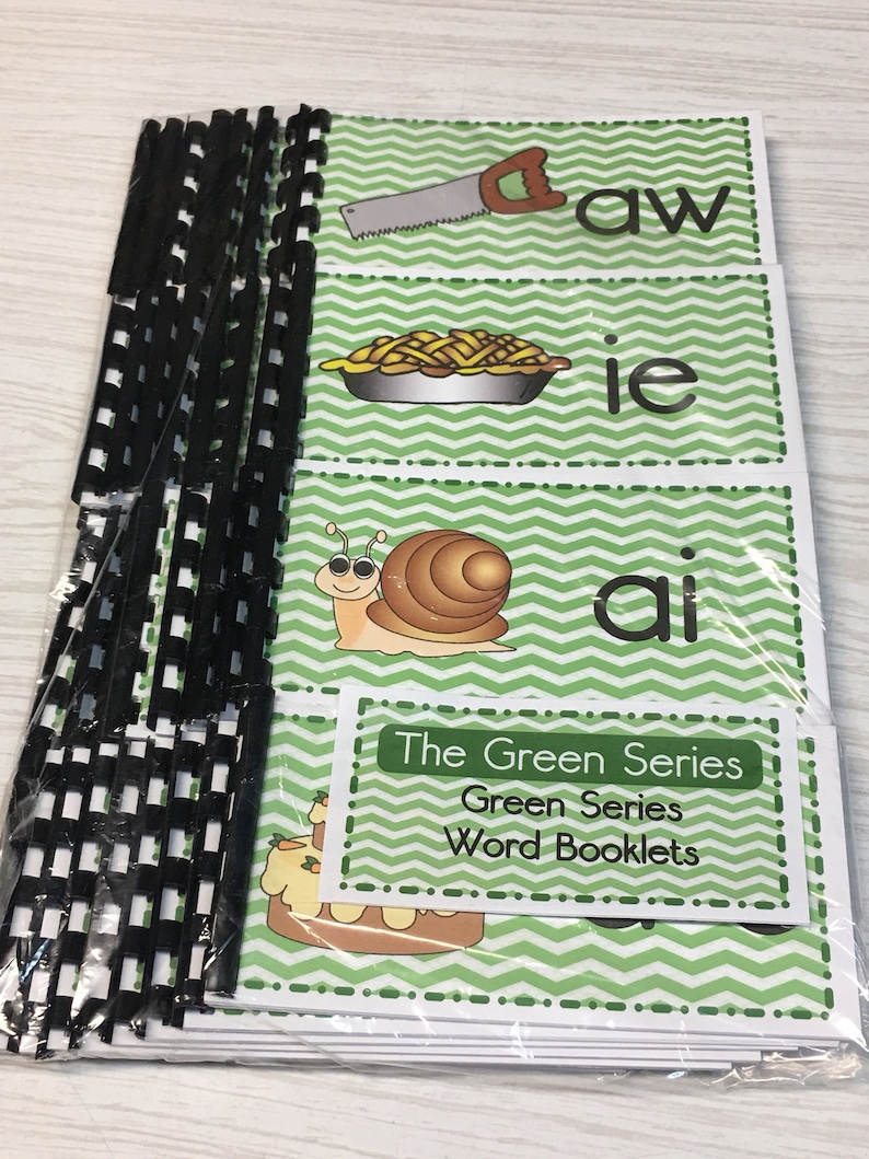 The Green Series - 36 Phonograms Word Booklets LAMINATION - Montessori ...