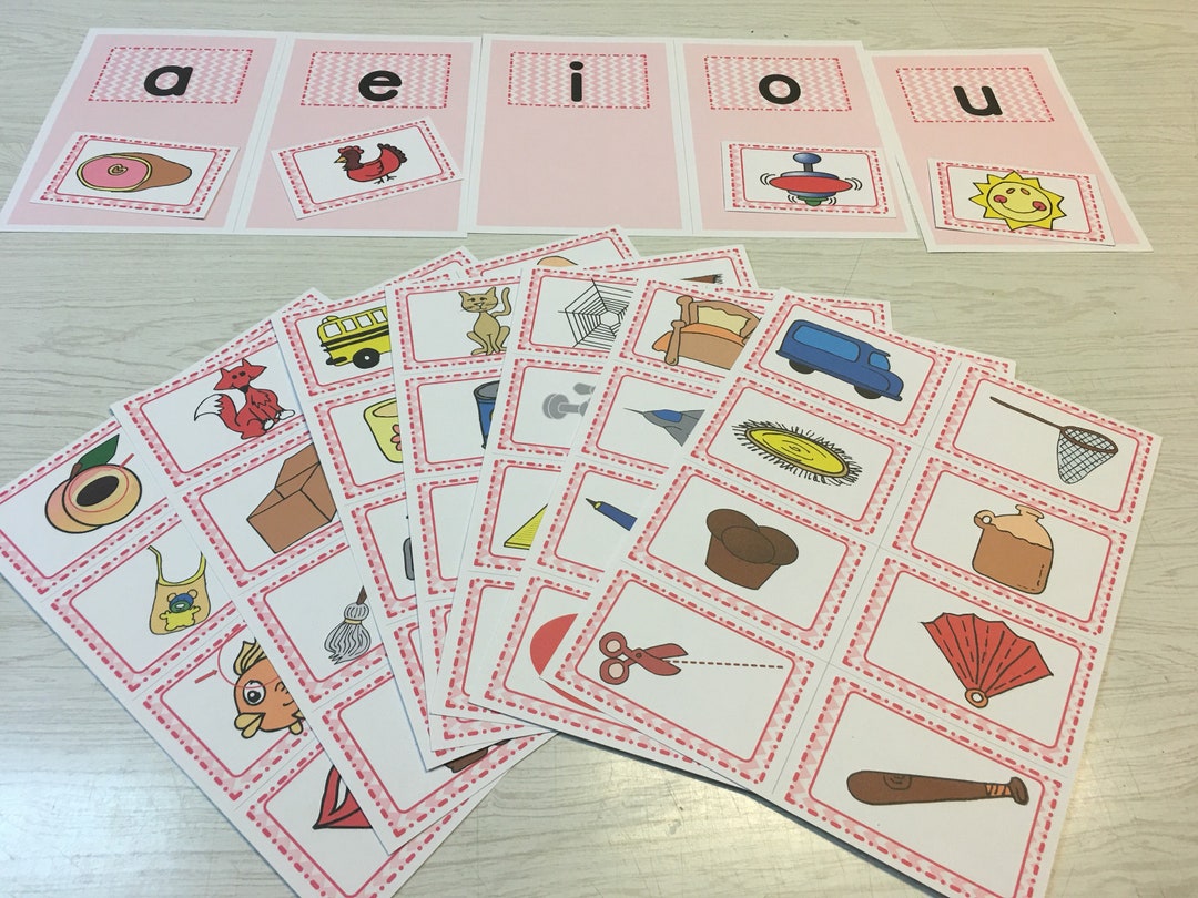 The Pink Series - CVC Vowel Sort - Montessori Material for Primary ...