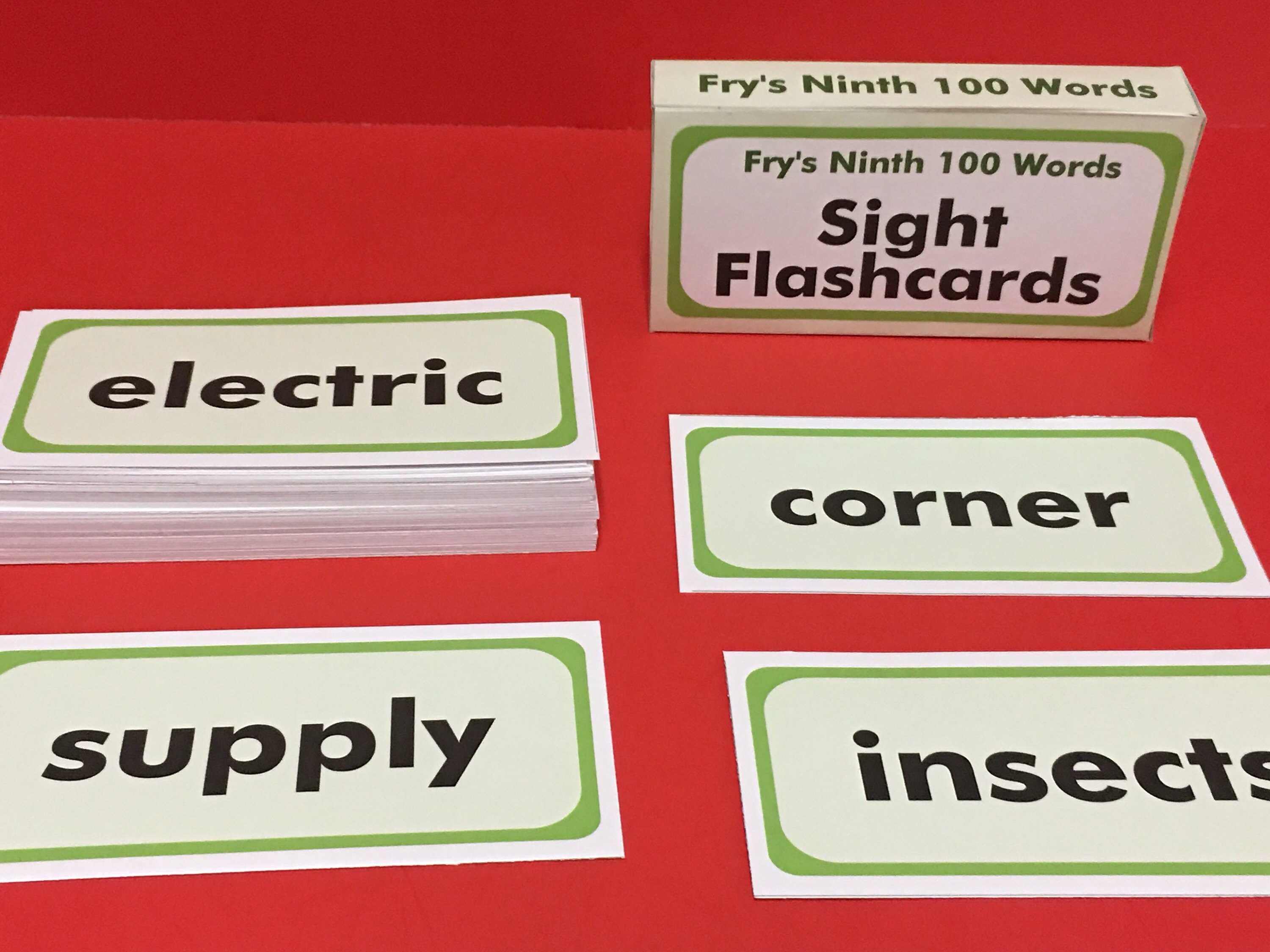 100 Flashcards Frys Sight Words 9th Hundred Words Flash - Etsy