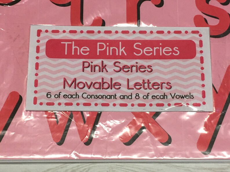 The Pink Series Movable Alphabet / Pink Background Montessori Set ...